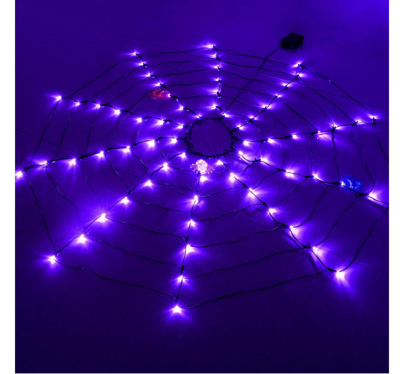 40 inch spider web of lights, purple with 3 spiders LED – Cheap AF Retail