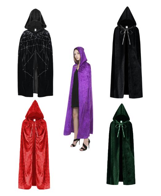 Adult & Kids Long Hooded Cloak Velvet Cape 5 Styles! Halloween Cosplay ...