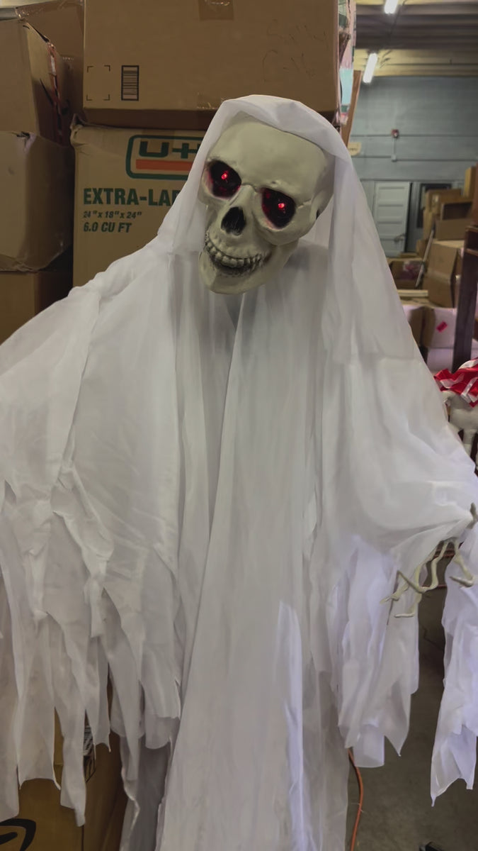 60 inch ghost ghoul, specter, animated white light up red eyes with ...